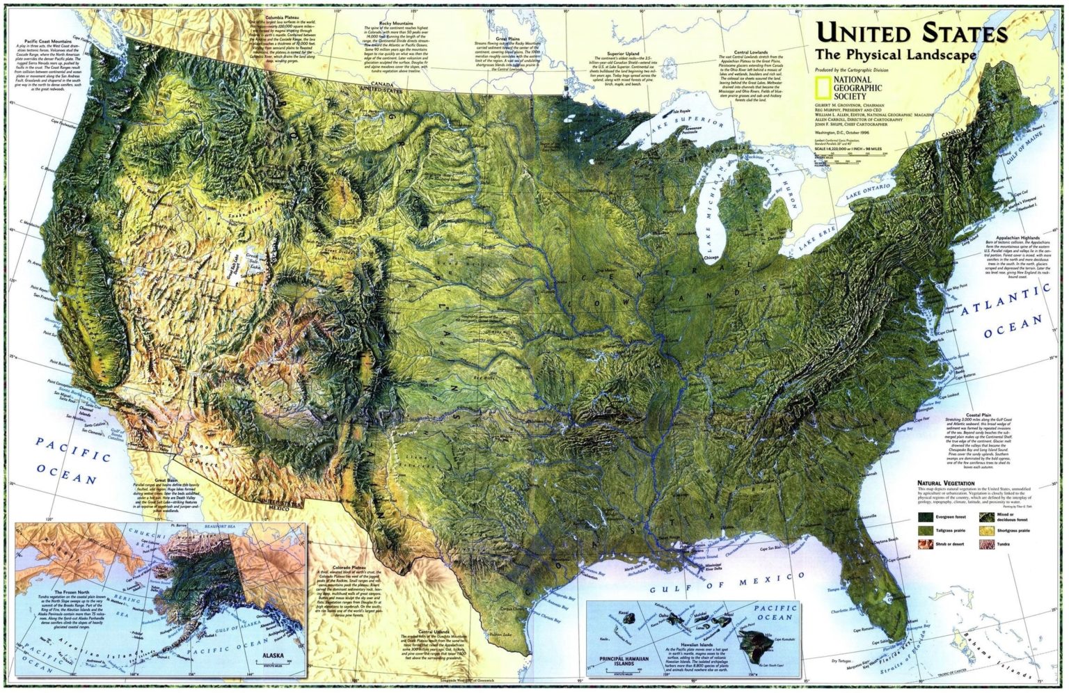 United States Physical Landscape Map – Charts | Diagrams | Graphs